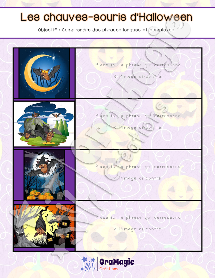 Les chauves-souris d'Halloween - Comprendre des phrases longues ...