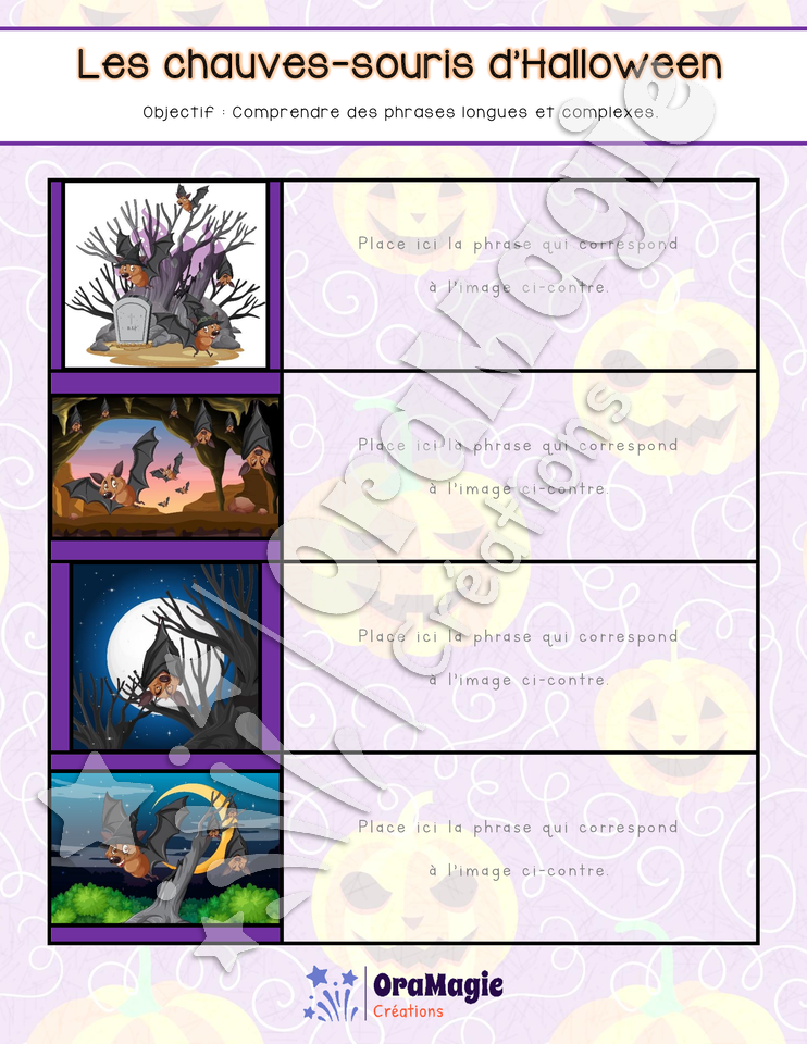 Les chauves-souris d'Halloween - Comprendre des phrases longues ...