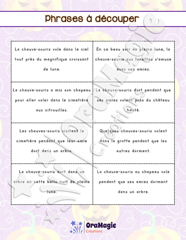 Les chauves-souris d'Halloween - Comprendre des phrases longues ...